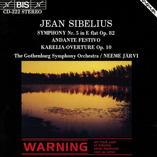 Gothenburg Symphony Orchestra - Sibelius: (Compl.Ed. 6), Symphony No.5 (CD), Neeme... | bol
