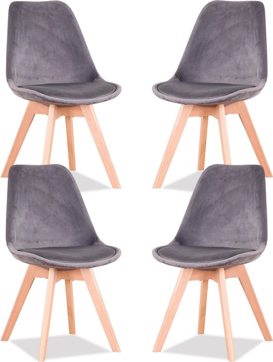 4 Gestoffeerde Stoelen | Eetkamerstoelen | Stoelen | Stoel | Set Van 4 ...