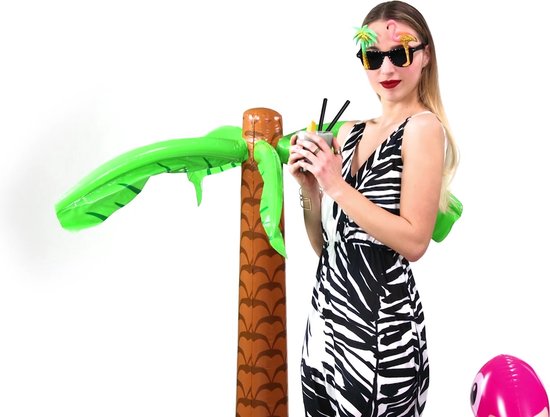 Relaxdays Party bril - flamingo - palmboom - feestbril - glitters ...