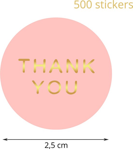 Thank you stickers - 500 stuks - 25 mm - Bedankt stickers - Small business packaging -... | bol