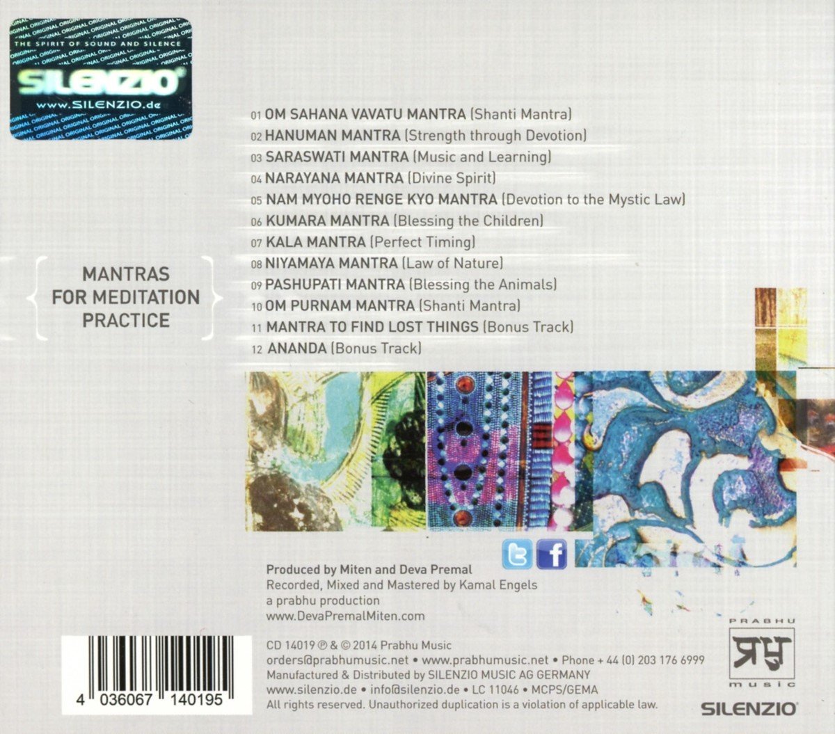 Deva Premal & Miten - Mantras For Life (CD), Deva Premal & Miten | CD ...