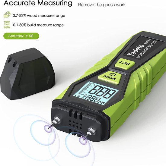 Tadeto Vochtmeter Voor Hout en Muren - Professionele Vochtigheidsmeter ...