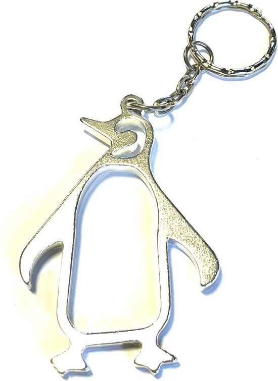 Sleutelhanger Pinguin - Pinguïn Zilver - Flesopener van metaal | bol