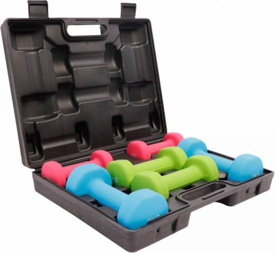 Aerobic Dumbbell Set | 12 KG Halterset | In Handige Koffer | Fitness ...