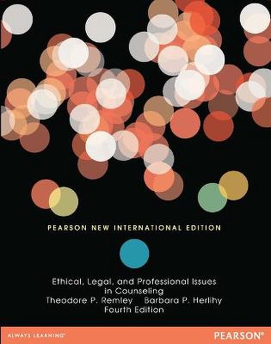 Ethical, Legal, And Professional Issues In Counseling, Theodore Remley ...