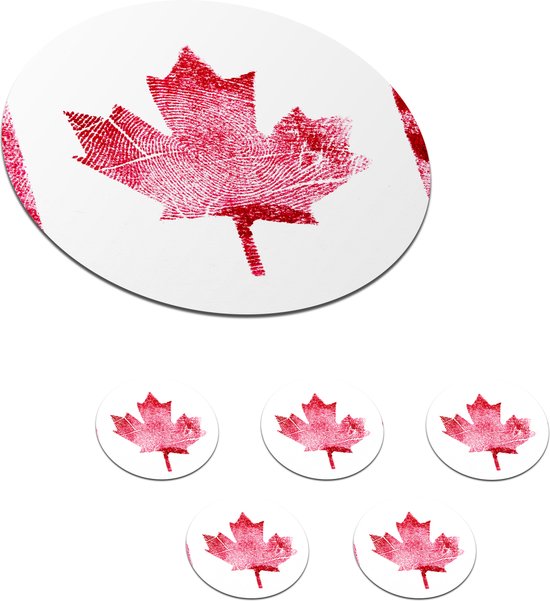 Onderzetters voor glazen - Rond - De nationale vlag van Canada gemaakt ...