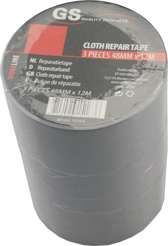 GS Duct tape 3 rollen x 12 meter - Ducttape 48mm | bol