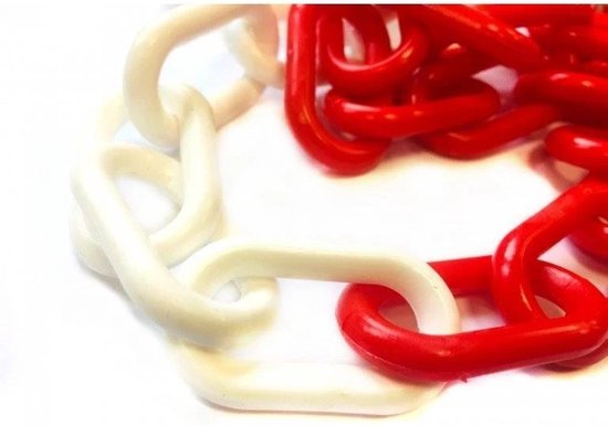 Afzetketting Rood - Wit - 25 meter lang - 6 mm | Afzetting - Afzetten ...