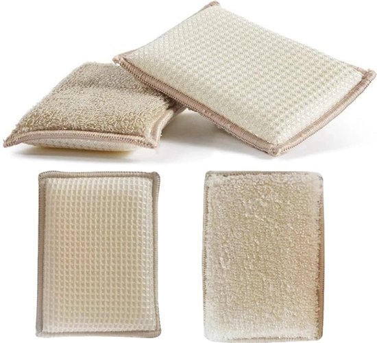 Spons - Bamboe vezel - Herbruikbaar - Schoonmaak spons - Afwas spons ...
