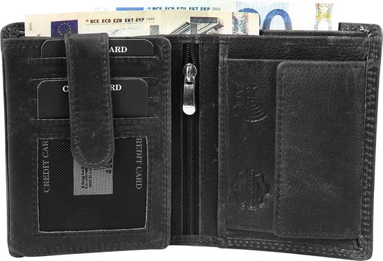 Heren portemonnee van echt rundleer met RFID bescherming | bol