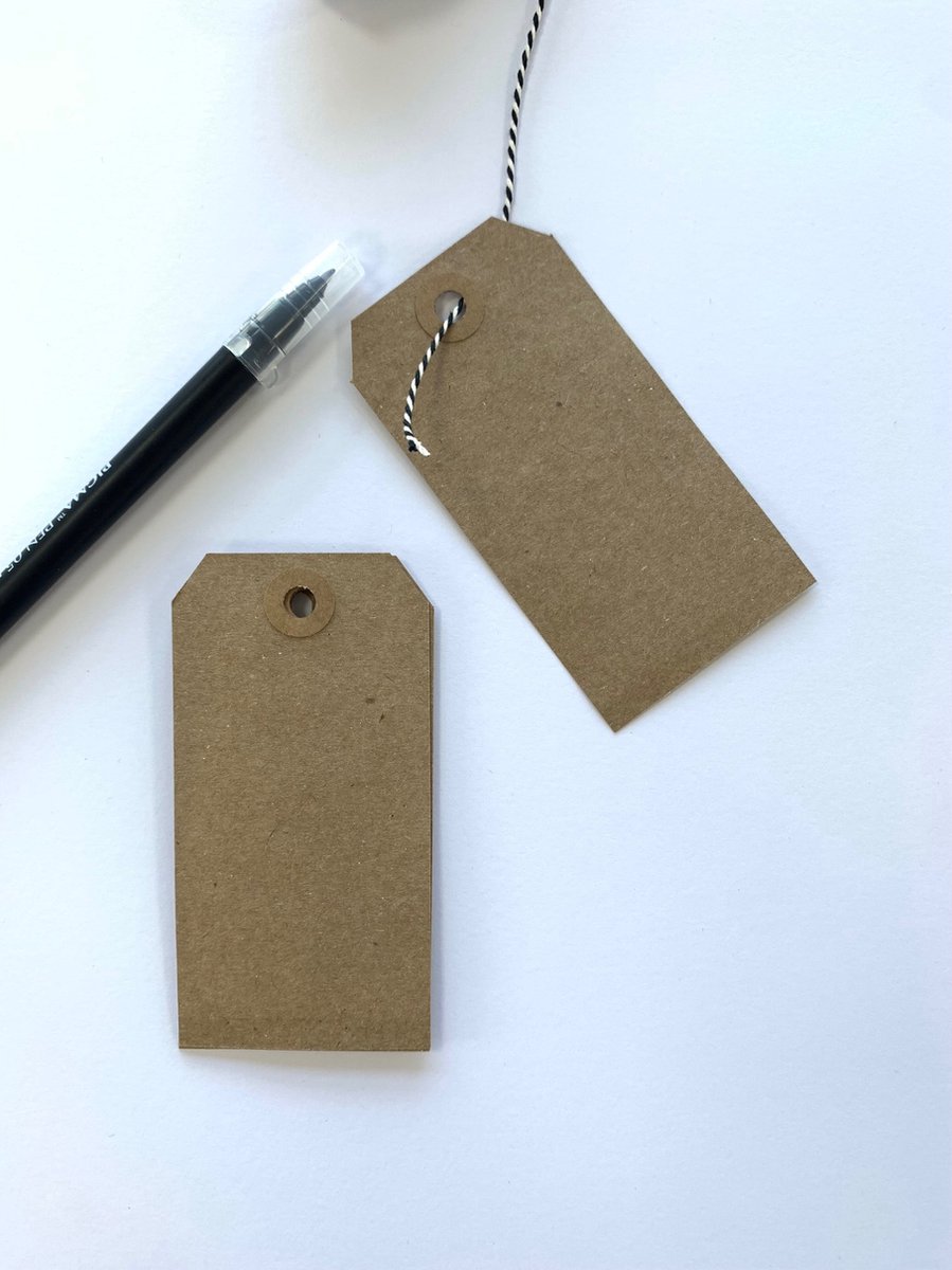 100x kartonnen labels - postzaklabels - cadeaulabels met ...