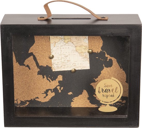 Spaarpot 23*8*18 cm Zwart Hout Rechthoek Koffer Leuke Spaarpot ...