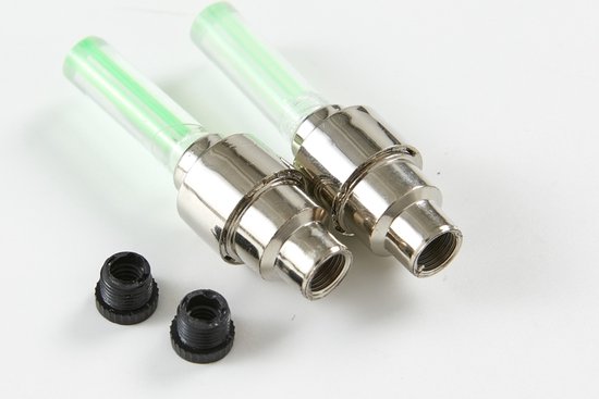 Fietsventiel LED verlichting - 2 x Groen - Ventiel verlichting Fiets ...
