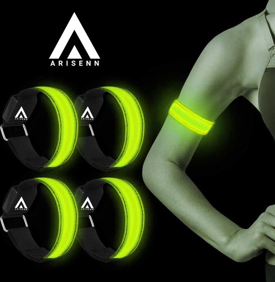 Arisenn 4 x OPLAADBAAR LED LIGHTNING BAND GEEL|3 standen ...