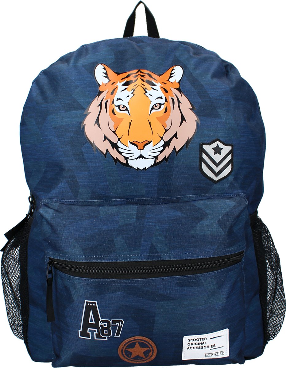 Skooter Cool Claws - Rugzak - Schooltas jongen - Blauw - Tijger | bol.com
