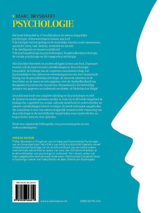 Psychologie 2016 | 9789038226019 | Marc Brysbaert | Boeken | bol
