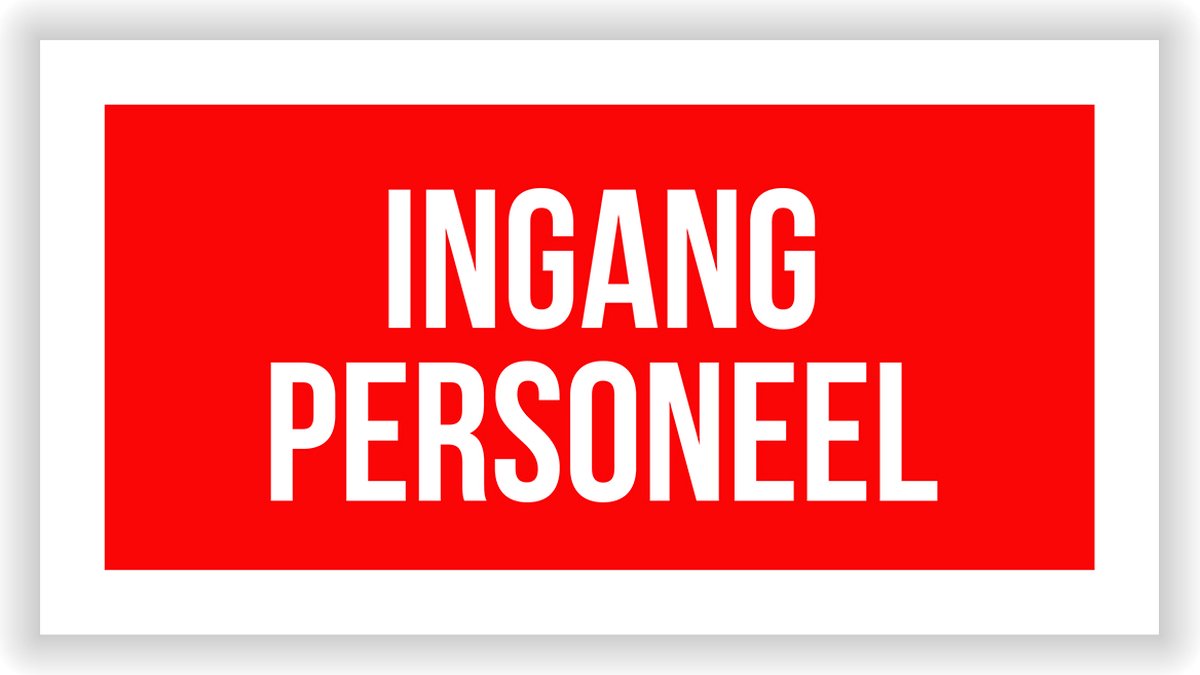 Pictogram/ bord | "Ingang personeel" | Winkelpersoneel | Geen ingang ...