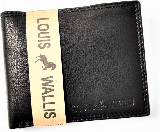 Louis Wallis Portemonnee Heren - Veel Pasjes - Zwart Lederen | bol