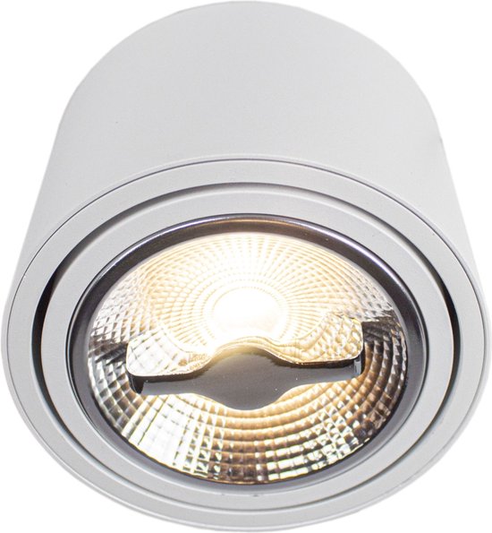 Opbouw spot armatuur | wit | AR111 | kantelbaar | Rond | 139 x 100 mm ...