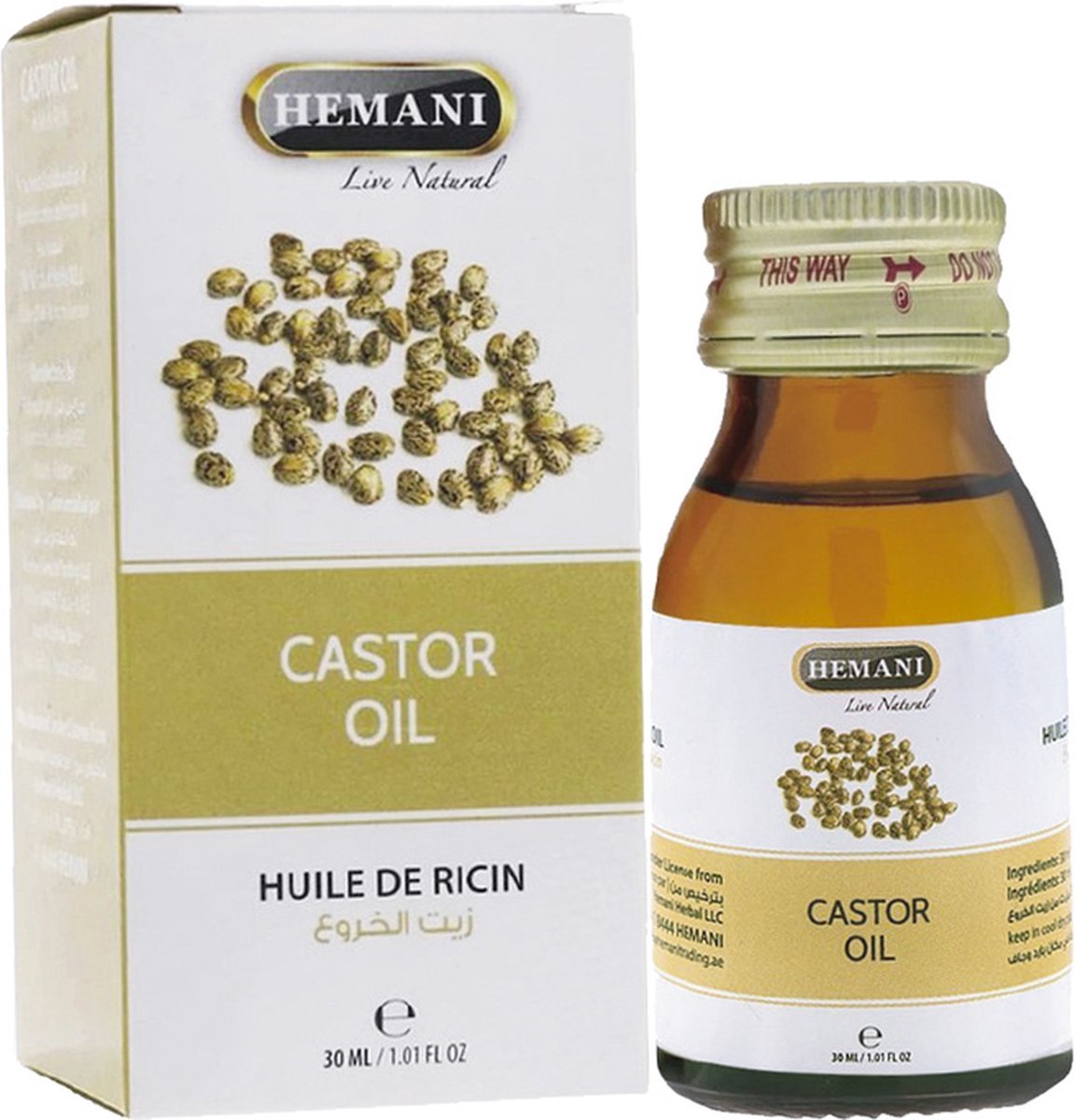 GoodUse Export Hemani Castor Oil 30ml - Castor olie - Haarverzorging ...
