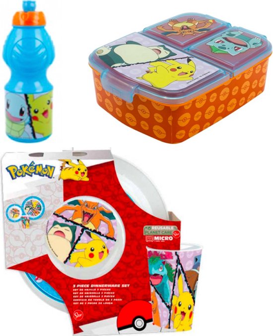 5 delige Pokémon set - ontbijtset - brooddoos / broodtrommel ...