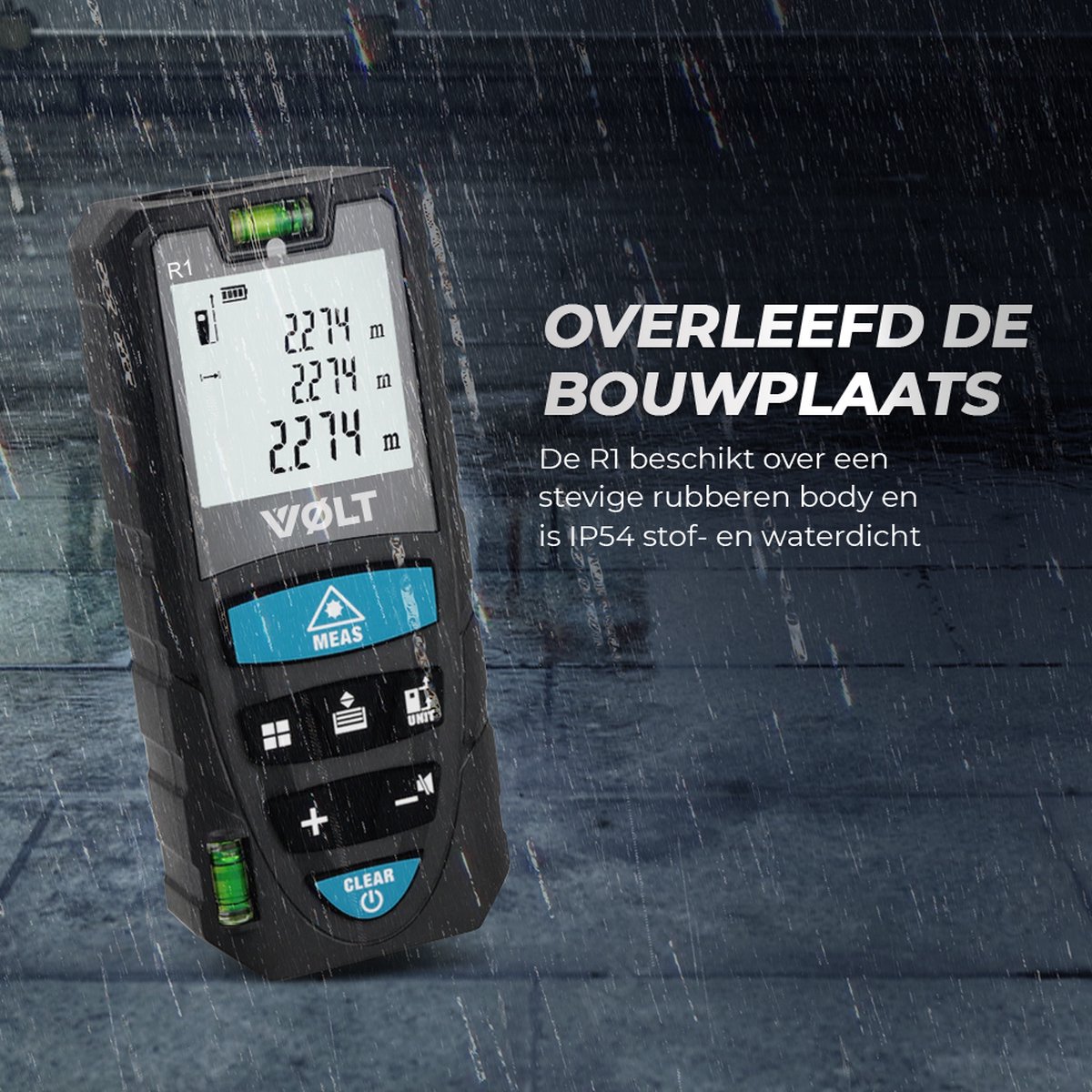 Afstandmeter - VØLT Professionele Laser Afstandsmeter 70m met Twee ...
