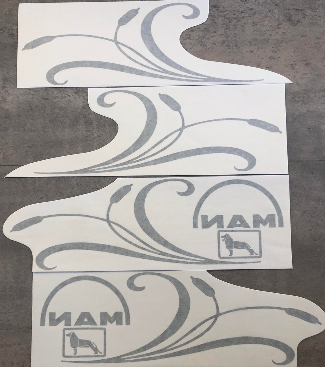 MAN vrachtwagen raamsticker set zwart 4 delig cabine truck raamstickers ...