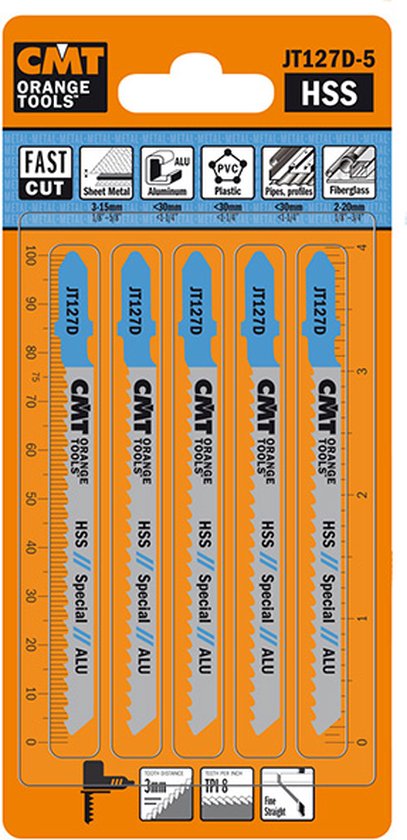 CMT JT127D-5 decoupeerzaag HSS 75 x 100 mm. 8tpi (plaatstaal, aluminium ...