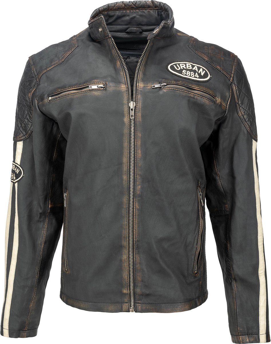 Urban 5884® - Vincent - Heren Motorjas - Uitneembare Protectie - Zwart ...