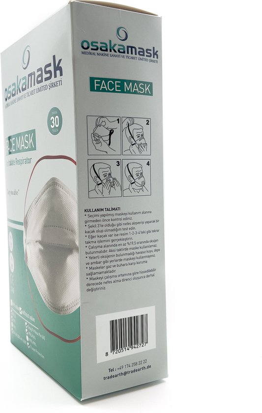 FFP3 mondmasker - Wegwerp mondkapjes - Officieel gecertificeerd ...