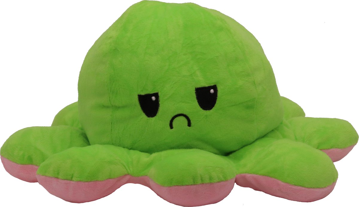 Grote Mood Octopus Knuffel – XXL 40cm - Emotie Knuffel Omkeerbaar ...