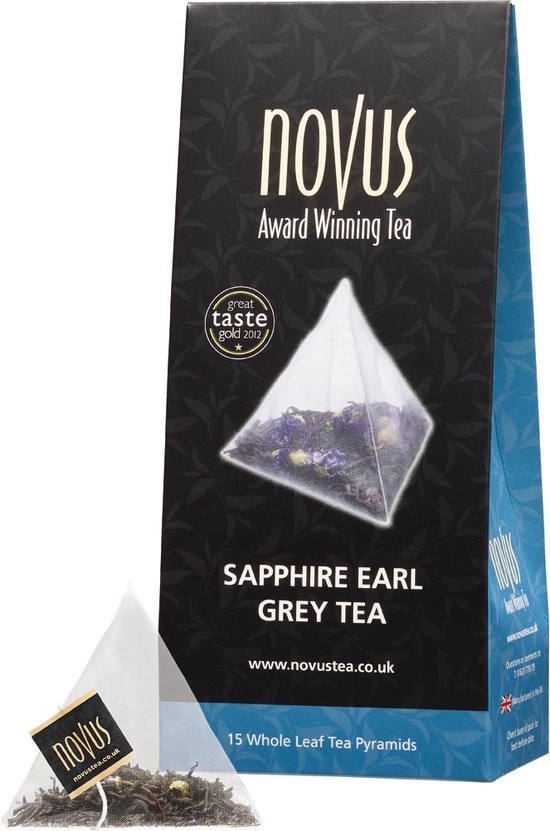 Novus Tea Sapphire Earl Grey - Thee - 15 stuks- Award Winning Tea | bol