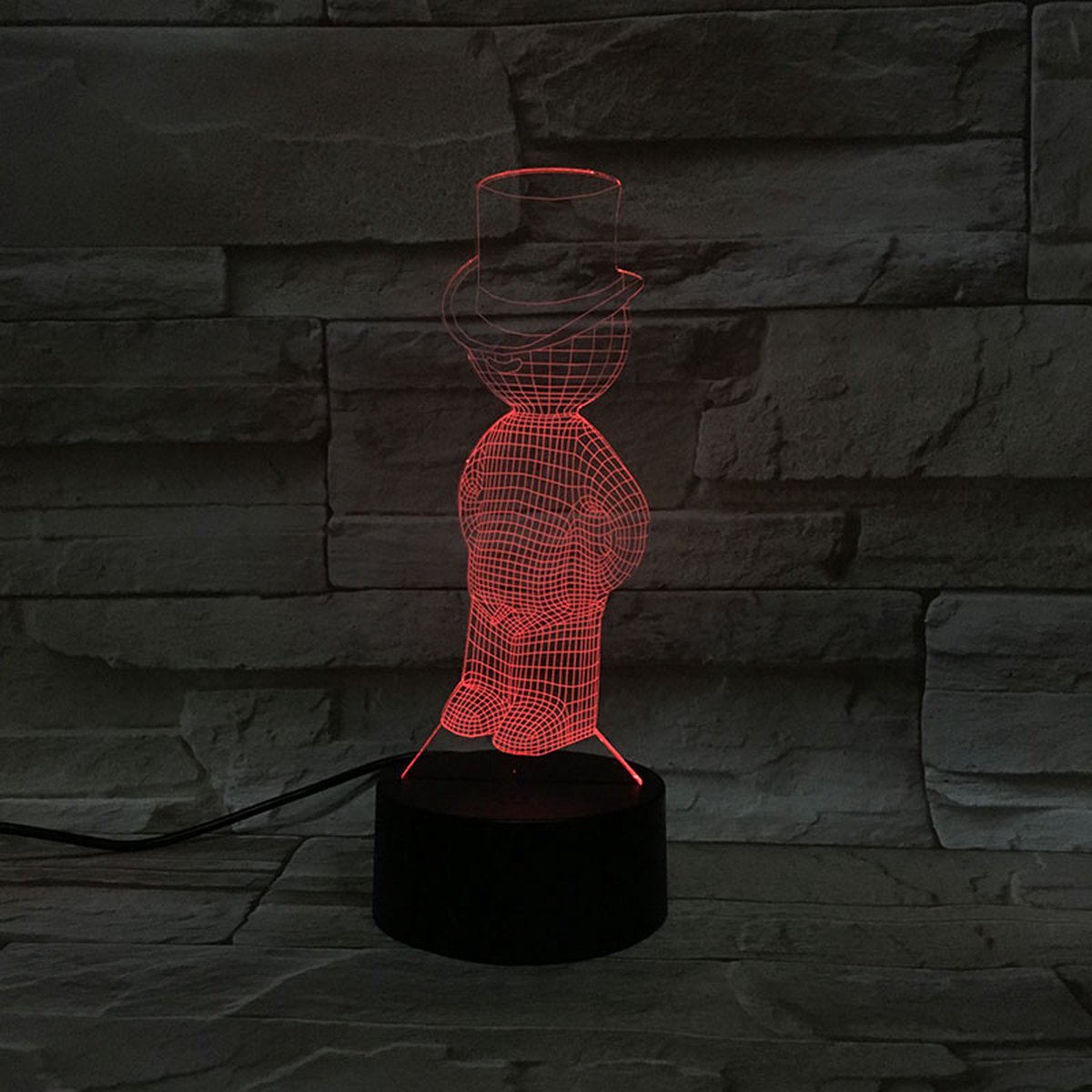3D Led Lamp Met Gravering - RGB 7 Kleuren - Poppetje | bol.com