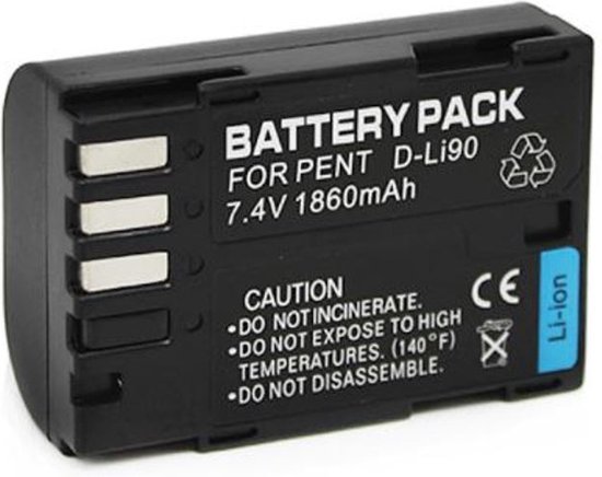 Battery similar PENTAX D-Li 90, Li-ion, 7,2V, 1860mAh, 13,4Wh | bol