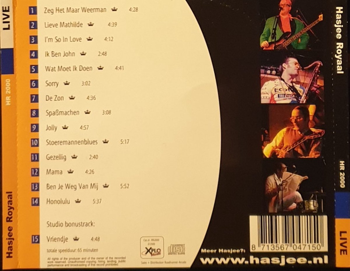 Live, Hasjee Royaal | CD (album) | Muziek | bol.com