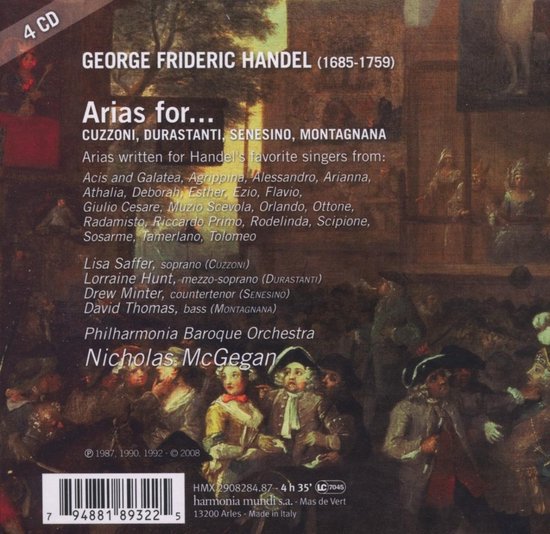 Philharmonia Baroque Orchestra - Arias For.... (CD), Philharmonia ...