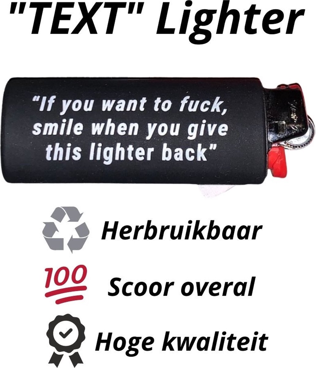 TEXT Lighter - Aansteker Hoesje - 3 Stuks - Grappige Tekst - Aanstekers ...