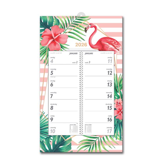 Weekkalender 2026 – Omlegkalender op Schild – Week begint op zondag ...