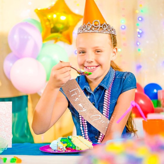 Verjaardagskroon 9 Jaar Meisje Decoratieset Verjaardag - Feestelijke ...