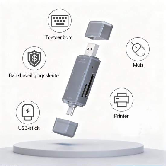 SD Kaartlezer-USB 3.0 Card Reader–USB & USB-C–SD,microSD-6 in 1 OTG ...