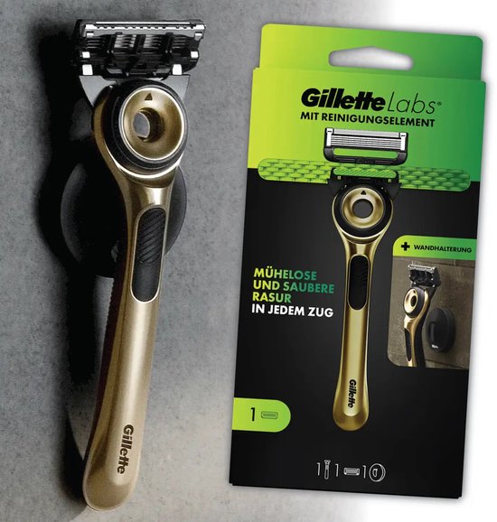 Gillette Labs Gold Razor met één mesje en wandhanger | bol
