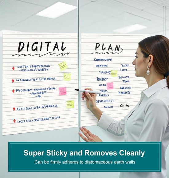 Grote Zelfklevende Flip-over Papier Rol, 2x 30 Vel Wit Kladblok voor ...