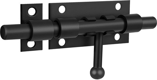 Zwarte RVS Deurgrendel 120mm - Vergrendelbare Boutgrendel voor Binnen ...