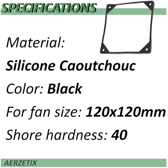 Rubberen afdichting 120 x 120 mm voor ventilatierooster en PC ...