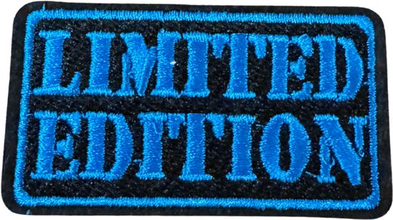 Strijkembleem/applicatie, ‘limited edition” zwart/blauw | bol