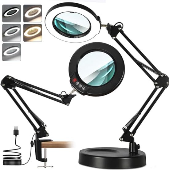 Vergrootglas Met Licht en Standaard - 10x Vergroting, Dimbare LED ...