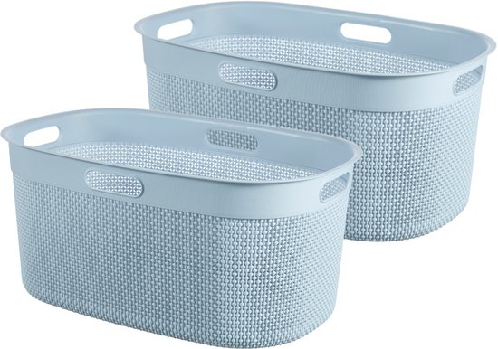 Curver Filo Wasmand - 45L - Set van 2 stuks - Blauw | bol