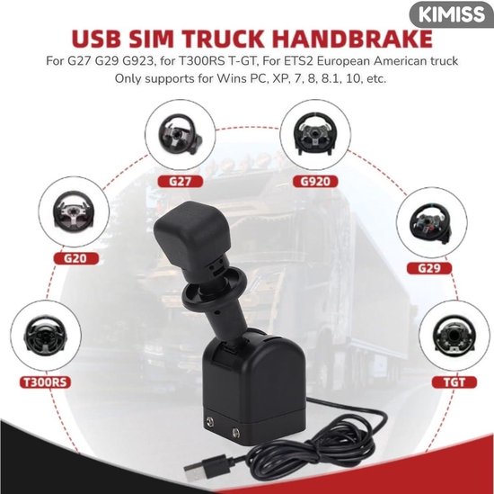 Ronte - USB handrem voor PC Racing Games - Lineaire remhouder ...