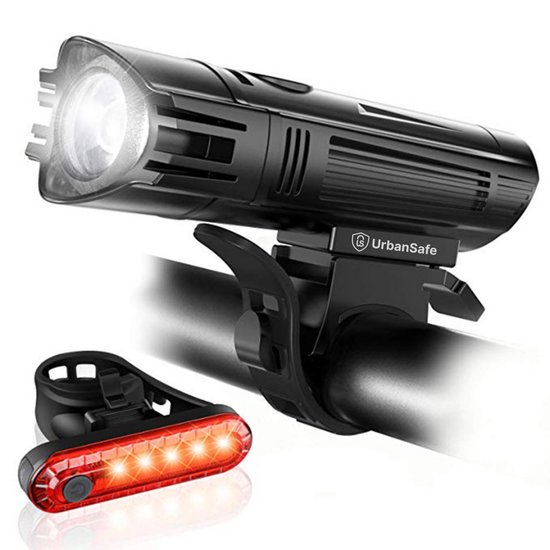 UrbanSafe® Fietsverlichting Set – Fietslamp Voor en Achter – USB C ...