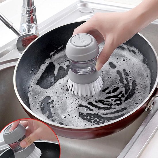 Keukenborstel met Zeepdispenser en Houdertje voor Afwas en Schoonmaak | bol